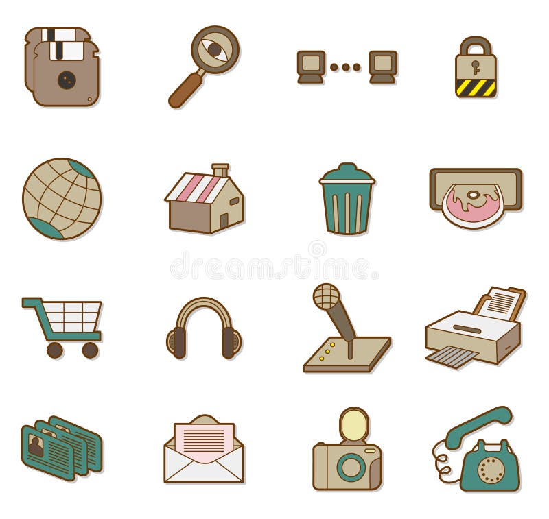 Cute Icon Set for Web and Mobile App Stock Vector - Illustration of ...