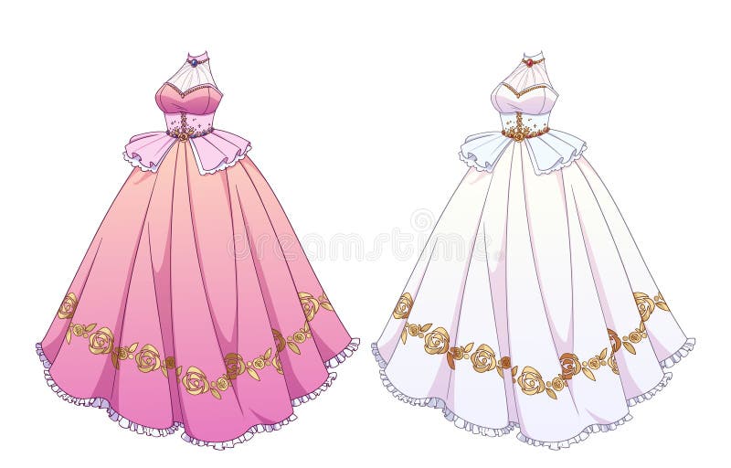 Cartoon wedding dress set stock vector. Illustration of character ...