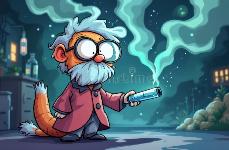 Cartoon of a Weird Professor Doing Science Stock Illustration ...