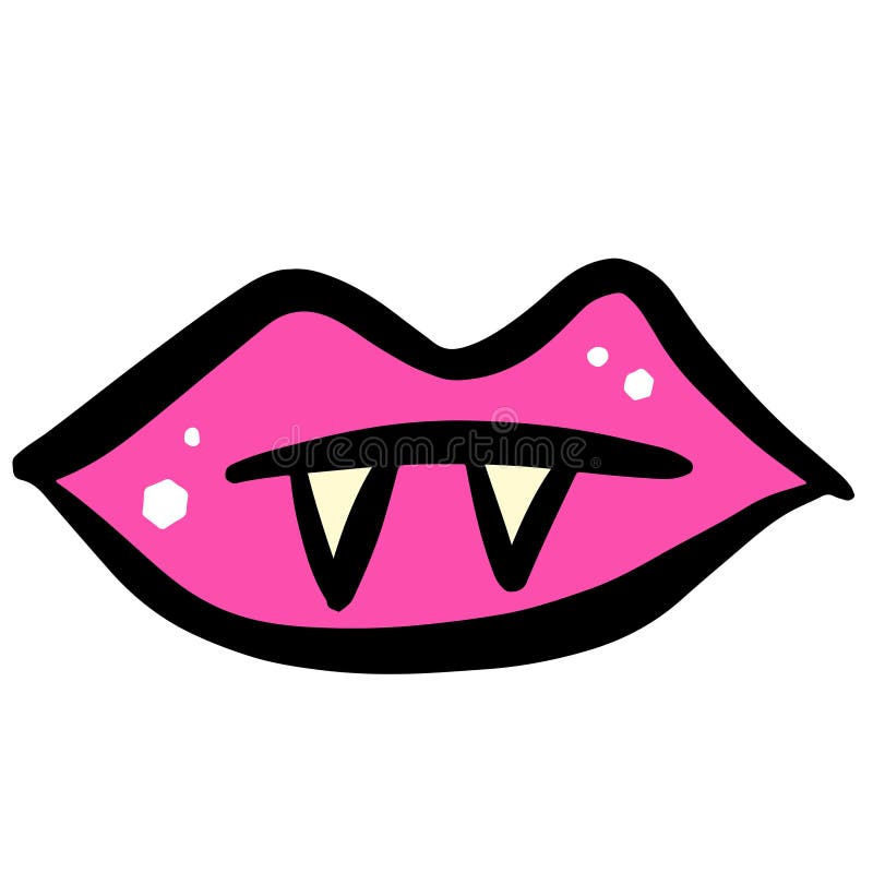 Cartoon Weird Scary Mouth and Lips in Vector Stock Vector ...