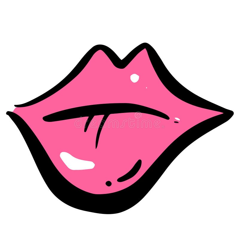 Cartoon Weird Scary Mouth and Lips in Vector Stock Vector ...
