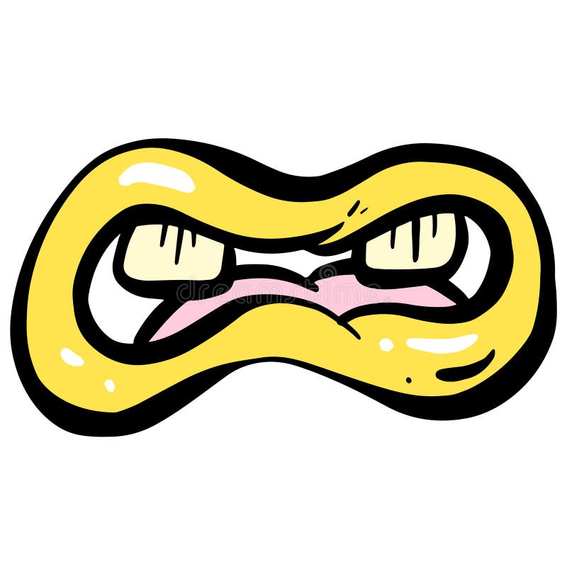 Cartoon Weird Scary Mouth and Lips in Vector Stock Vector ...