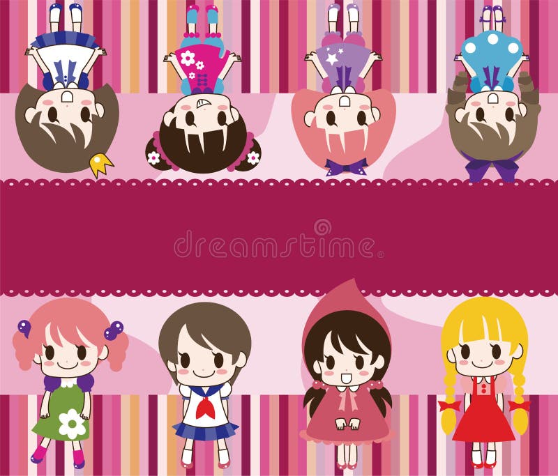 Cartoon welcome card stock vector. Illustration of pink - 22426076