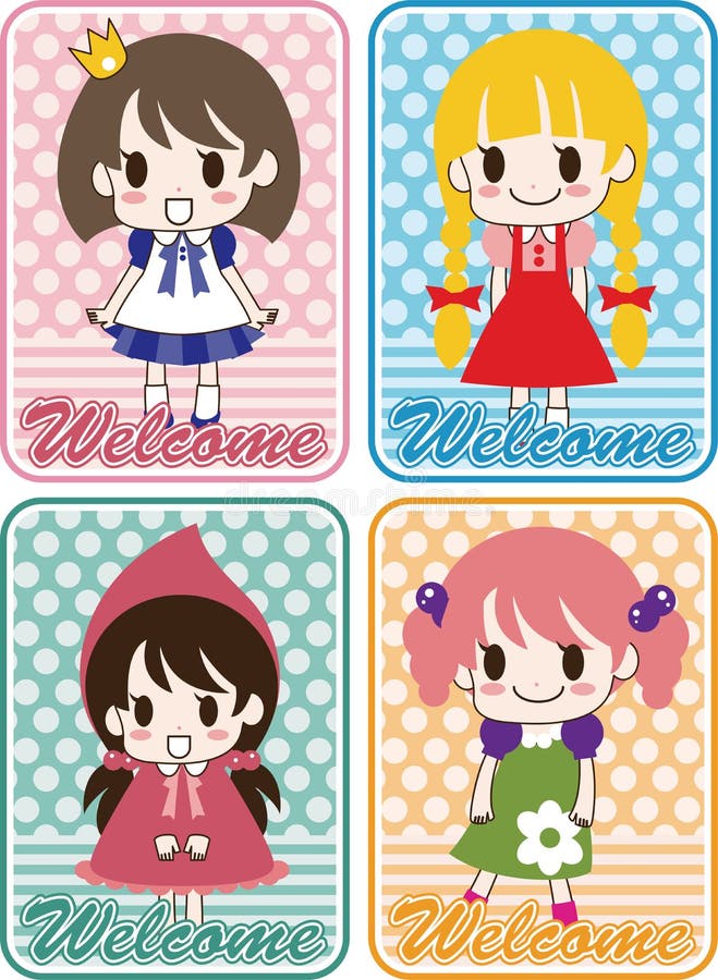 Cartoon welcome card stock vector. Illustration of person - 22426102