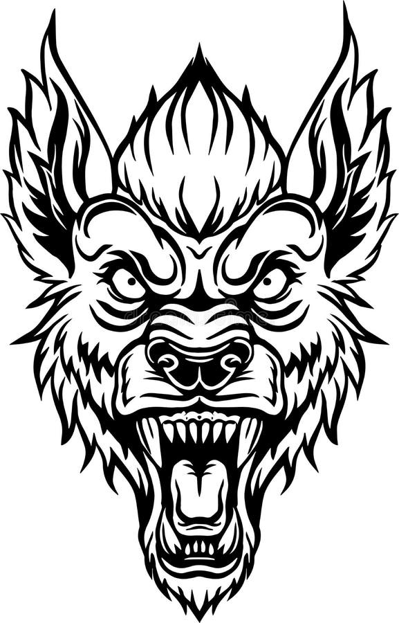 Cartoon Werewolf Head Mascot Design Stock Vector - Illustration of ...
