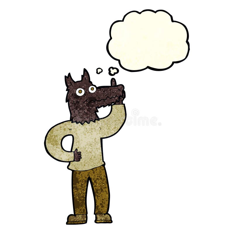 Cartoon Werewolf with Idea with Thought Bubble Stock Illustration ...