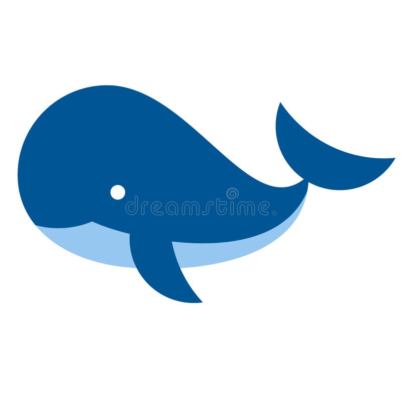 Cartoon Whale Icon Isolated on White Background Stock Illustration ...