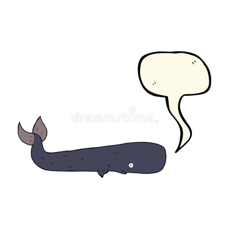 Cartoon Whale with Speech Bubble Stock Illustration - Illustration of ...