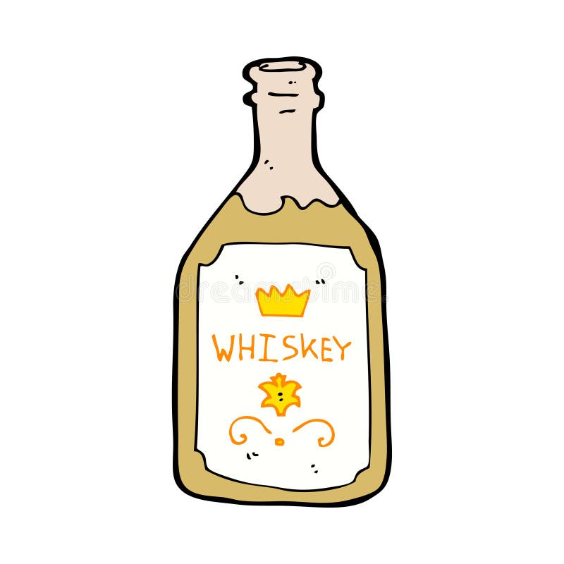 Cartoon whiskey bottle stock vector. Illustration of character - 37036011
