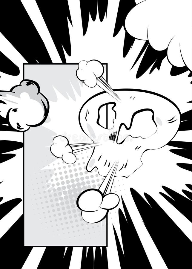 Cartoon White Background, Vector Comic Book Classic Poster. Retro ...