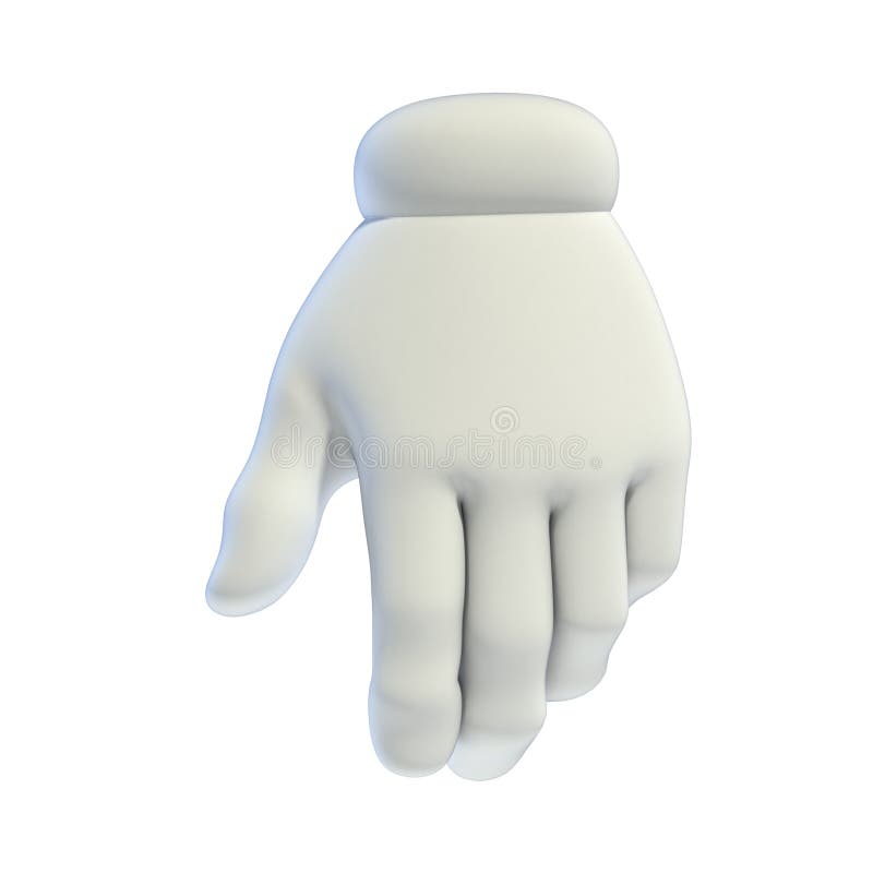 Cartoon White Hand 3d Rendering Stock Illustration - Illustration of ...