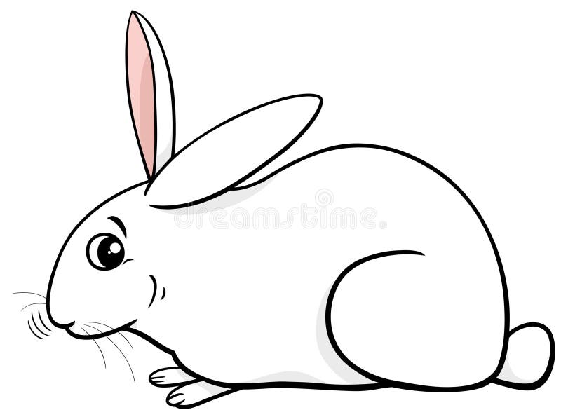 Cartoon White Miniature Rabbit Comic Animal Character Stock Vector ...