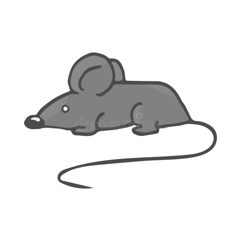 Cartoon White Mouse. Color Vector Illustration Isolated On White ...