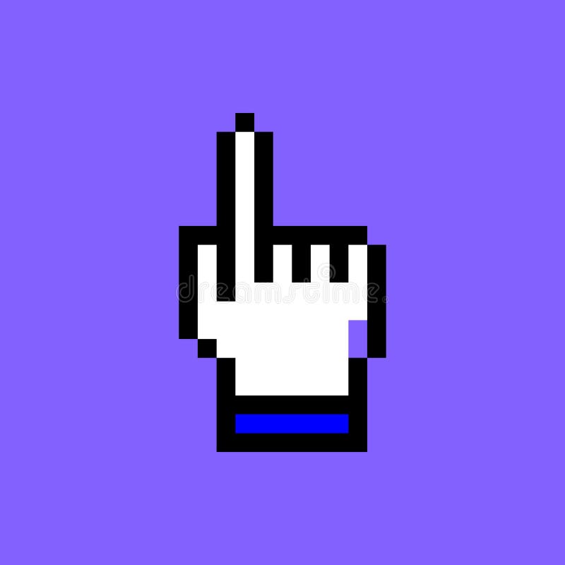 Cartoon White Pixel Computer Cursor Hand UI Element. Vector Stock ...
