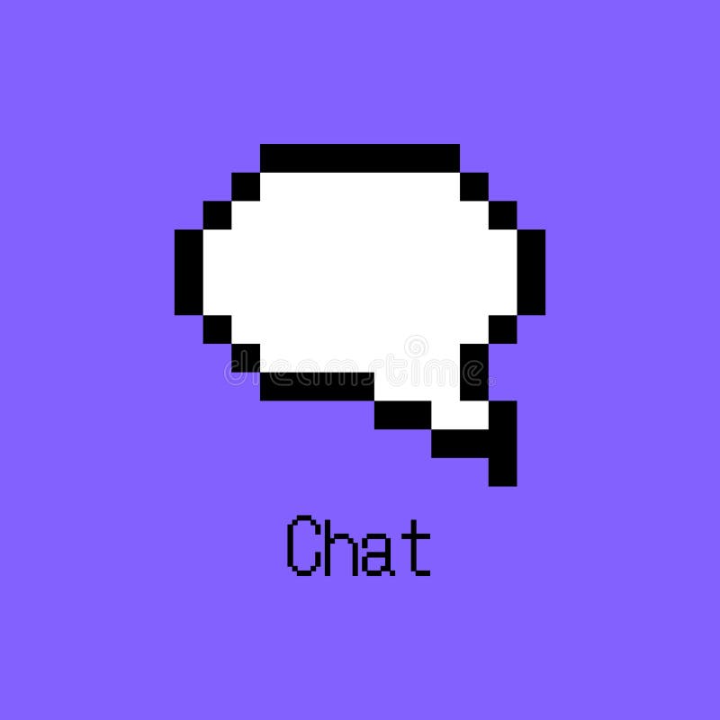 Cartoon White Pixel Speech Bubble Chat Sign UI Button. Vector Stock ...