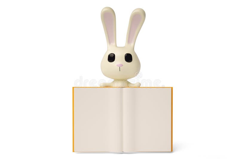 Rabbit and books. stock vector. Illustration of fluffy - 30656557