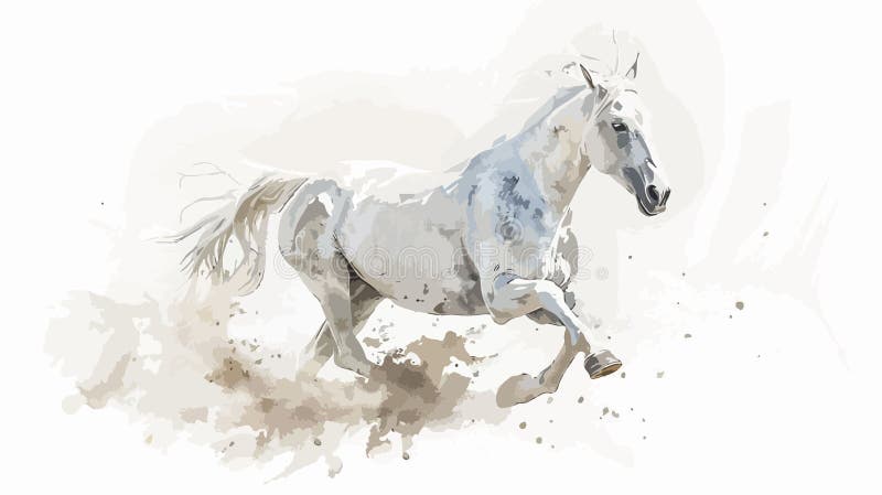 Cartoon White Stallion Vector Illustration for Creative Projects Stock ...