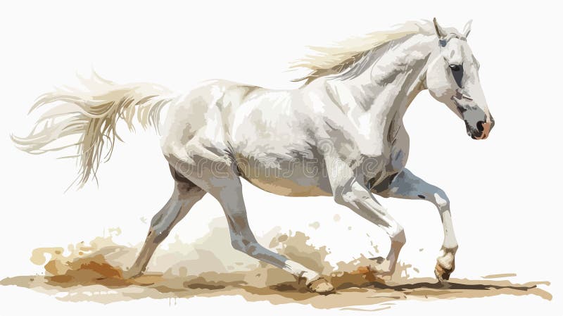 Cartoon White Stallion Vector Illustration for Creative Projects Stock ...