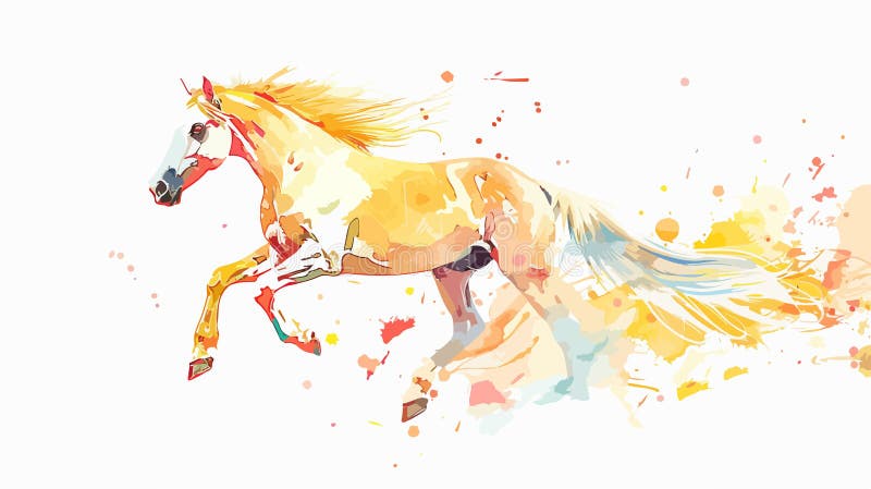 Cartoon White Stallion Vector Illustration for Creative Projects Stock ...
