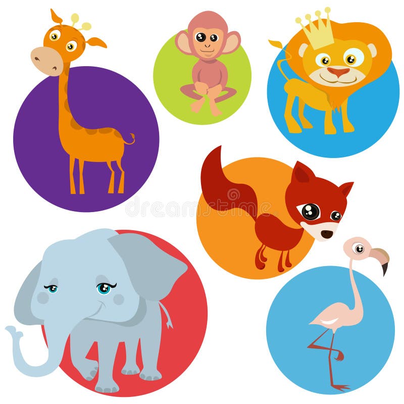Cartoon wild animals stock vector. Illustration of artwork - 16503339