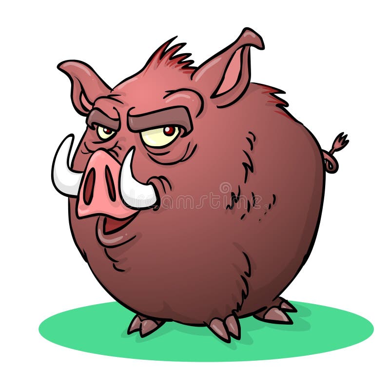 Cartoon wild boar stock illustration. Illustration of fangs - 30686574