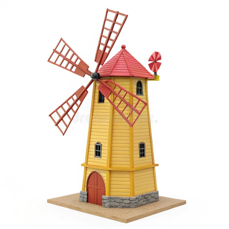 Cartoon Windmill stock illustration. Illustration of creative - 357821485