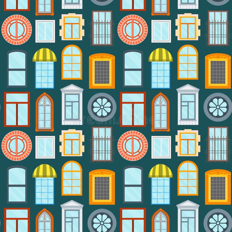 Cartoon Windows Different View Set. Vector Stock Vector - Illustration ...
