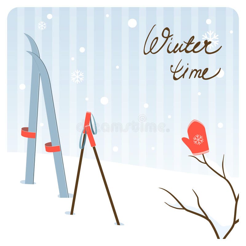 Cartoon winter background stock illustration. Illustration of year ...
