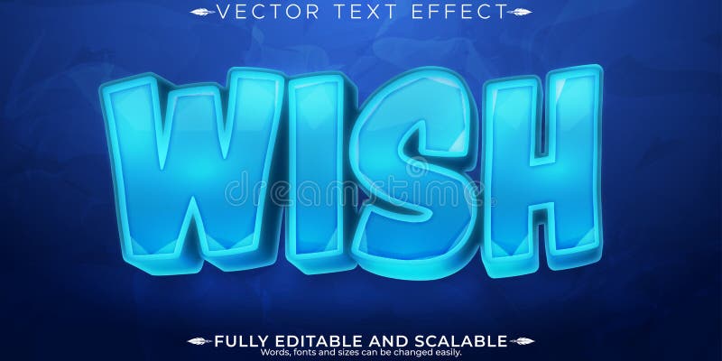 Cartoon Wish Text Effect, Editable Comic and Kids Text Style Stock Vector - Illustration of ...