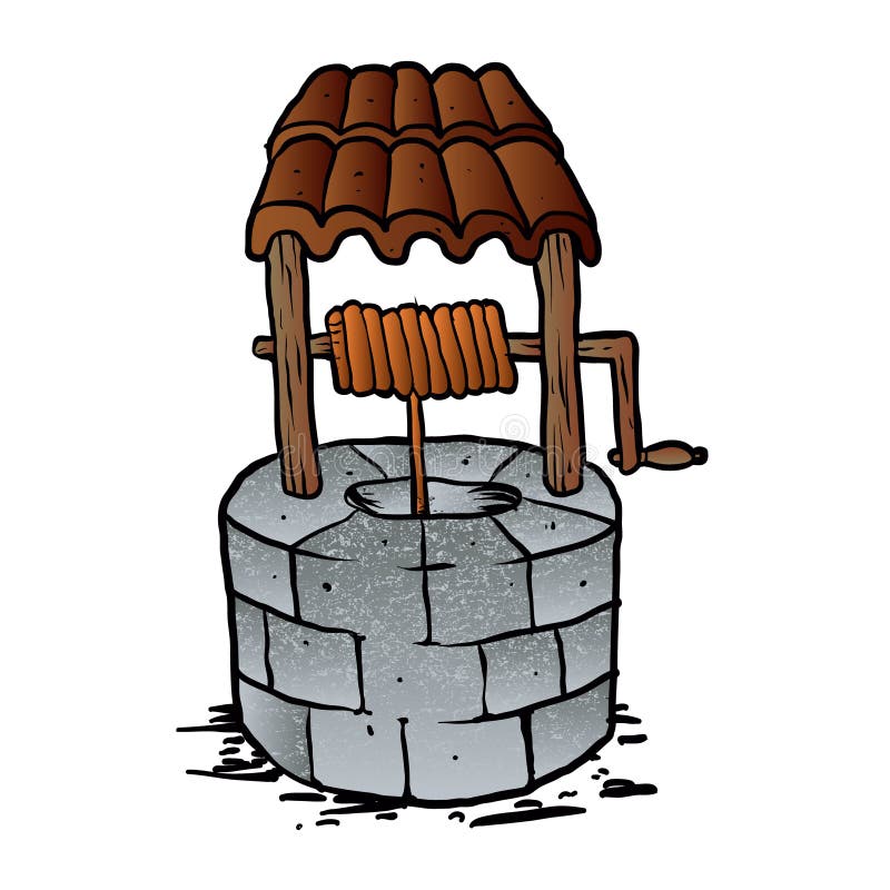 Cartoon wishing well stock illustration. Illustration of silly - 37021858