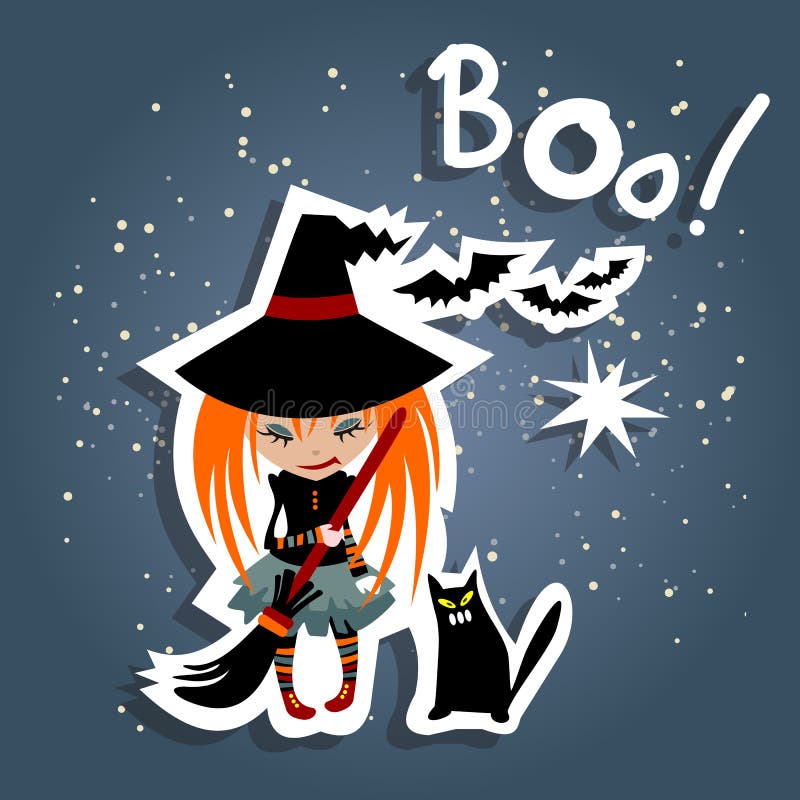 Cartoon Witch Cat Angry Stock Illustrations – 240 Cartoon Witch Cat ...