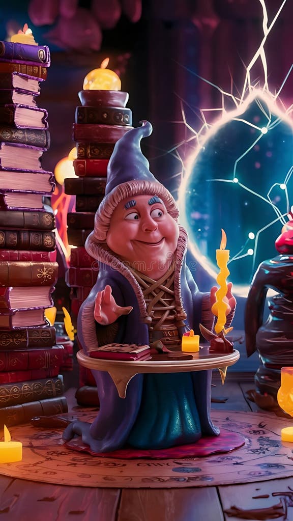 A Cartoon of a Wizard with a Book Called the Wizard Stock Illustration ...