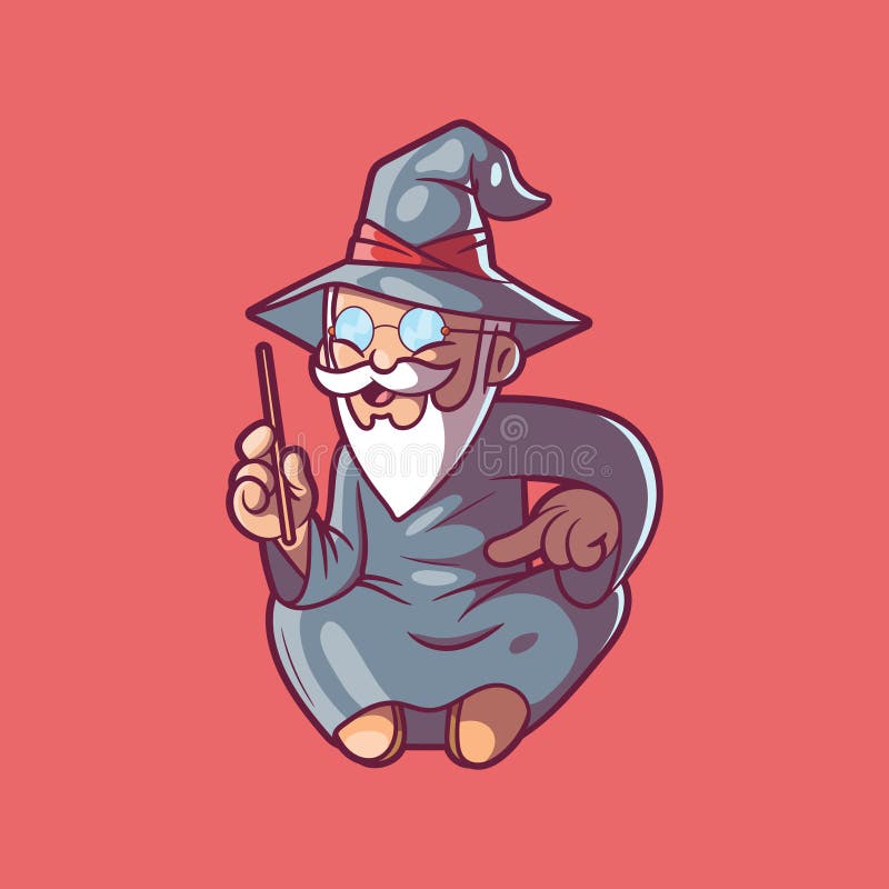 Cartoon wizard character stock illustration. Illustration of concept ...