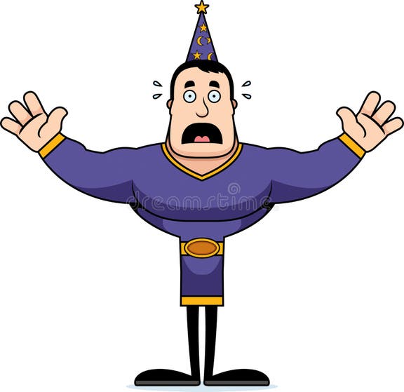 Cartoon Scared Wizard stock vector. Illustration of clipart - 116634971