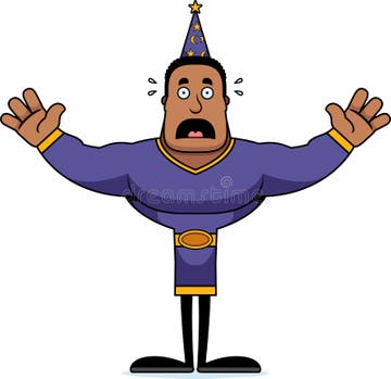 Cartoon Scared Wizard stock vector. Illustration of magic - 116635075