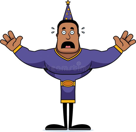 Cartoon Scared Wizard stock vector. Illustration of magic - 116635075