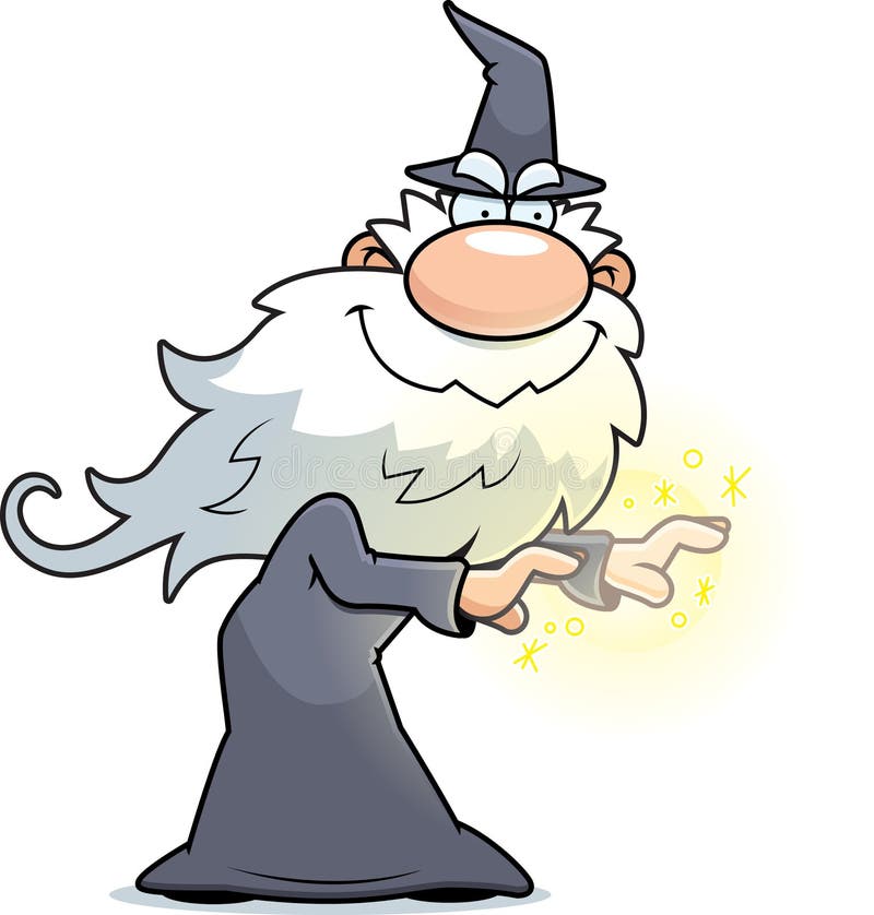 Cartoon Wizard Spell stock vector. Illustration of beard - 64777636
