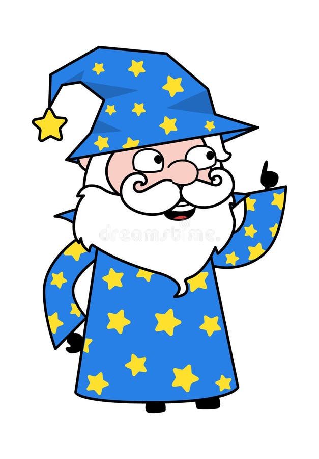 Cartoon Wizard Talking Happy Stock Illustration - Illustration of ...