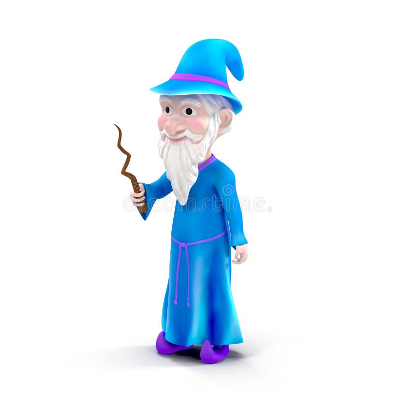 Cartoon Wizard on White Background Stock Illustration - Illustration of ...