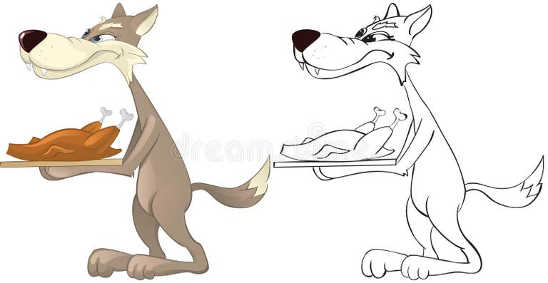 Cartoon wolf stock vector. Illustration of vector, fried - 19150101