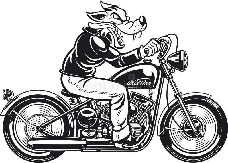Wolf Motorcycle Stock Illustrations – 365 Wolf Motorcycle Stock ...