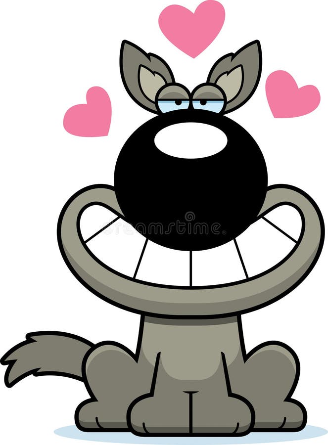 Cartoon Wolf Love stock vector. Illustration of affection - 51446372