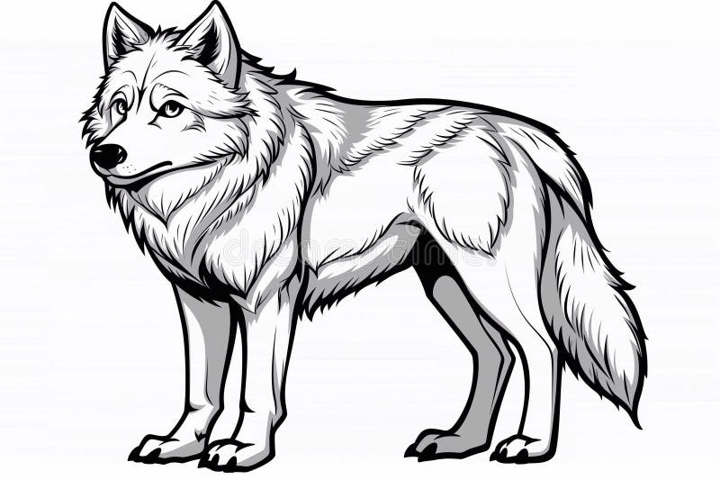 A Cartoon Wolf in a Playful Pose Invites Creativity with Its Bold ...