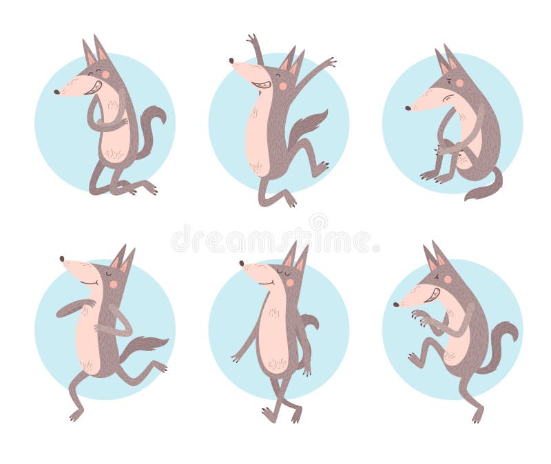 Wolf Character Poses Stock Illustrations – 102 Wolf Character Poses ...