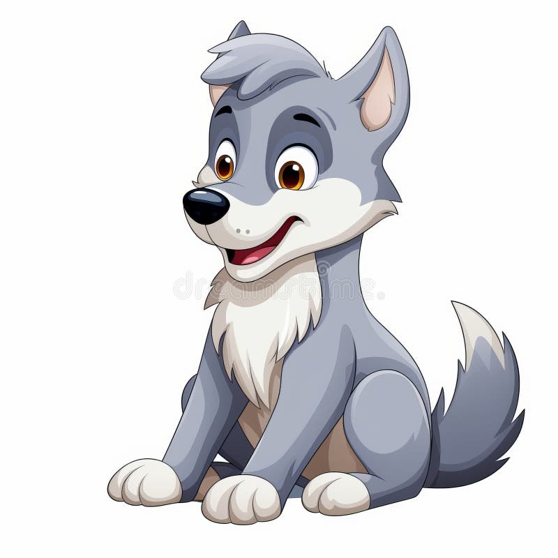 Cartoon Wolf Sitting on White Background, Vector Illustration Stock ... Cartoon Wolf Sitting on White Background, Vector Illustration Stock ...