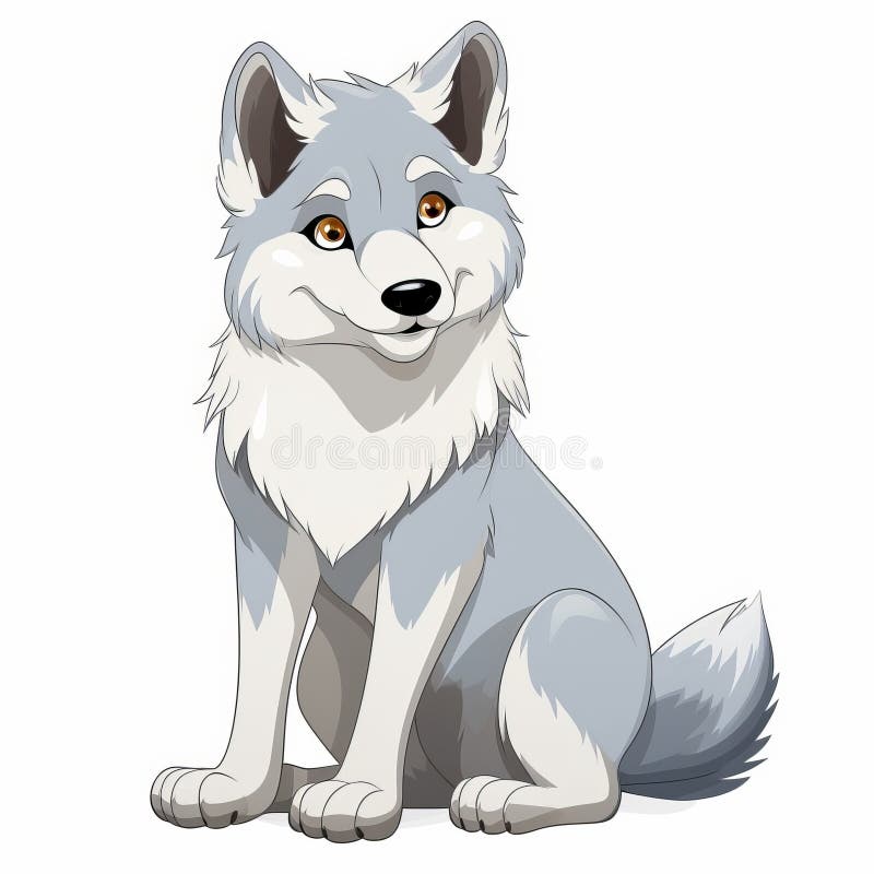 Cartoon Wolf Sitting on White Background, Vector Illustration Stock ... Cartoon Wolf Sitting on White Background, Vector Illustration Stock ...