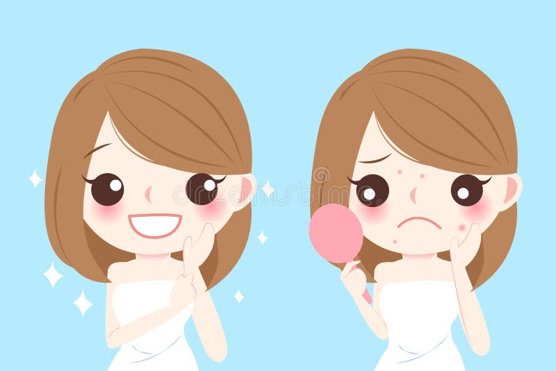 Cartoon Woman Acne Stock Illustrations – 1,182 Cartoon Woman Acne Stock ...