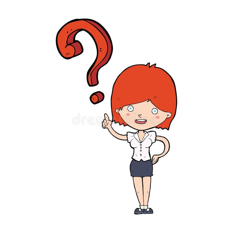 Cartoon Woman Asking Question Stock Illustration - Illustration of ...