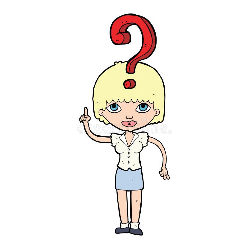 Cartoon Woman Asking Question Stock Illustration - Illustration of ...