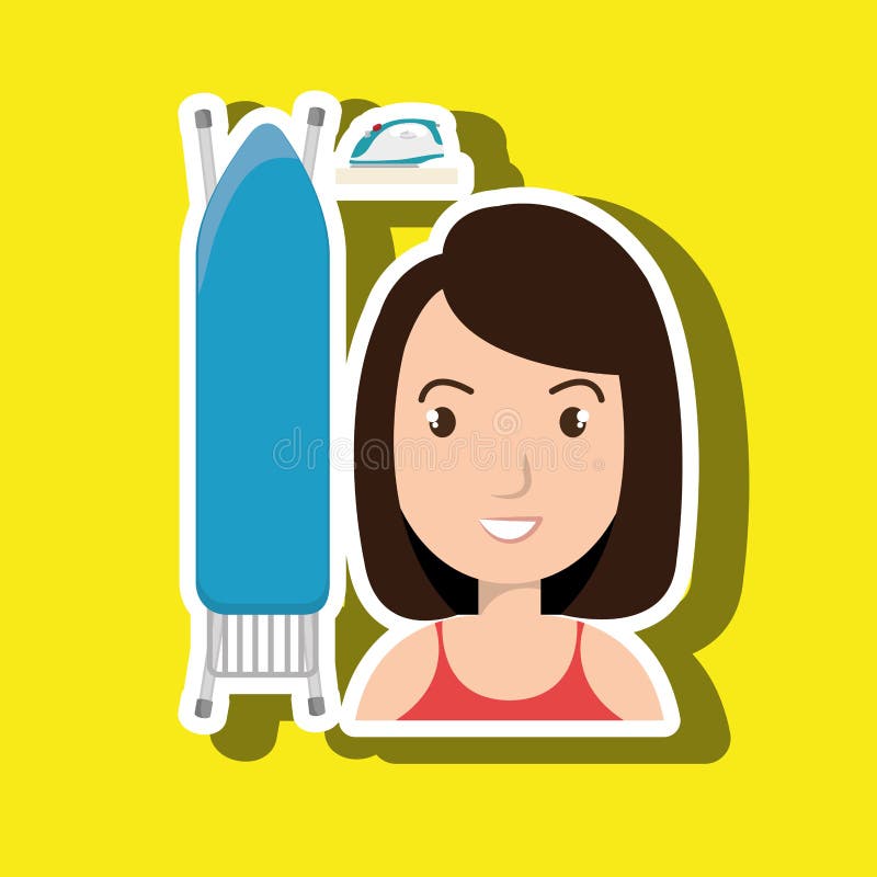 Woman Ironing Clothes Cartoon Stock Illustrations – 736 Woman Ironing ...